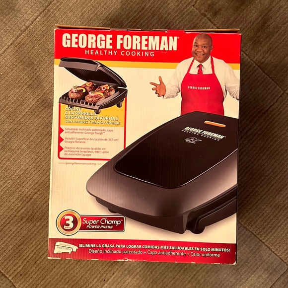 George Foreman | Kitchen | New In Box George Foreman Super Champ Grill ...